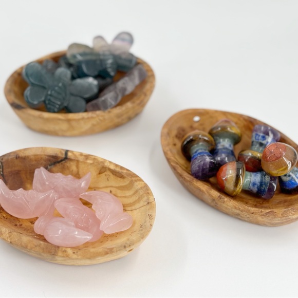 Hand Crafted | Other | 3 For Hand Carved Polished Stones Mushroom ...